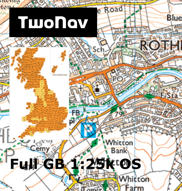 TwoNav - Full GB 1:25k Ordnance Survey Map Voucher – GPS Training